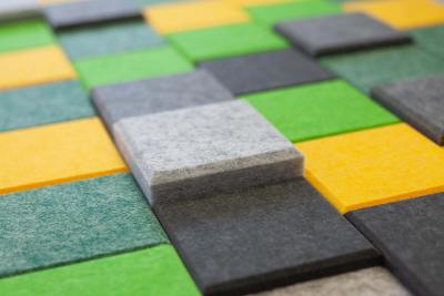 China Customized PET Acoustic Wall Panel 12mm 100% Polyester Fiber Fireproof Sound Absorbing Panel for sale