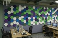 China Customized PET Hexagon Acoustic Panel 12mm 15mm Durable Polyester Fiber Sound Absorbing Panel 1220x2440mm for sale