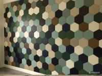 China Stylish Decor PET hexagon Acoustic Panel Natural Polyester Acoustic Panel for sale