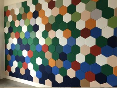 China 100% Polyester Fiber Hexagon Acoustic Panel 1220x2440mm Sound Absorbing Board for sale