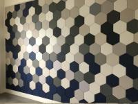 China 100% Polyester Fiber Hexagon Acoustic Panel 1220x2440mm Sound Absorbing Board for sale