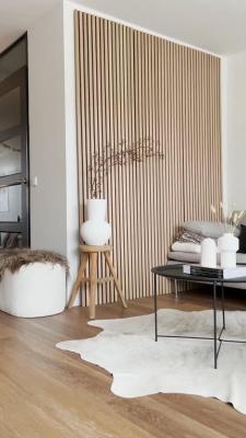 China Free Samples Wood Slat Acoustic Panel Customized MDF Wood Veneer for sale