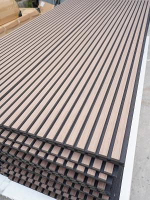 China Walnut Wood Veneer Acoustic Wall Panel 21mm MDF Sound Absorbing Panel for Home Decor for sale