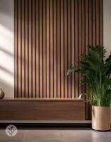 China Simple MDF Acoustic Wood Wall Panel Natural Acoustic Ceiling Panel for Hall for sale