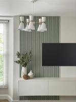 China Akupane MDF Wood Veneer Acoustic Slat Panel 21mm Soundproof Wall Decor for sale