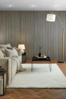 China MDF Wood Veneer Slat Acoustic Panel 21mm Sound Absorbing Wall Decoration for Office for sale
