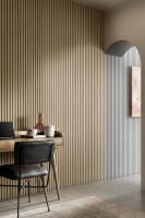 China MDF Wood Veneer Slat Acoustic Panel 21mm Sound Absorbing Wall Decoration for Office for sale