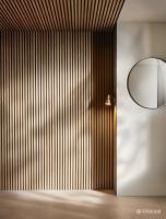 China Customized MDF Wood Veneer Melamine Board Acoustic Wall Panel for Office for sale