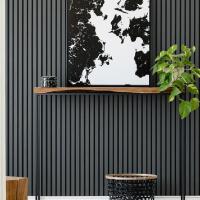 China Customized Acoustic Wood Slat Panel Black Acoustic Ceiling Panel for Office for sale