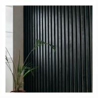 China Wood Slat Acoustic Panel 21mm Noise Reduction Soundproof MDF Polyester Fiber for Villa for sale