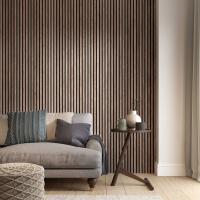 China Akupanel Walnut Wood Acoustic Panel 21mm MDF Melamine Soundproof Board for Hotel for sale