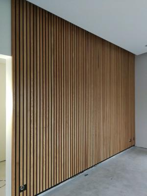 China Walnut Wood MDF Acoustic Panel 21mm Sound Absorbing Wall Panel for Home Decor for sale