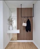 China Wood Slat Acoustic Panel 21mm MDF Melamine Sound Absorbing Wall Panel for Home Decor for sale