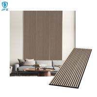 China MDF Wood Veneer Acoustic Wall Panel 21mm Soundproof Slat Panel for Hall Decoration for sale