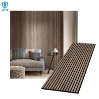 China MDF Wood Veneer Acoustic Wall Panel 21mm Soundproof Slat Panel for Hall Decoration for sale