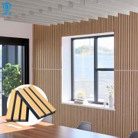 China MDF Acoustic Slat Wall Panel Walnut Wood Acoustic Ceiling Panel for Wall Decor for sale