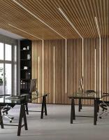 China Acoustic Ceiling Panel MDF Wood Veneer Walnut Wood Acoustic Wall Panel for Room Decor for sale