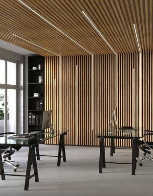 China Acoustic Ceiling Panel MDF Wood Veneer Walnut Wood Acoustic Wall Panel for Room Decor for sale