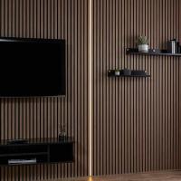 China Acoustic Slat Wall Panel Noise Reduction Akupanel Grey Acoustic Ceiling Panel for Studio for sale
