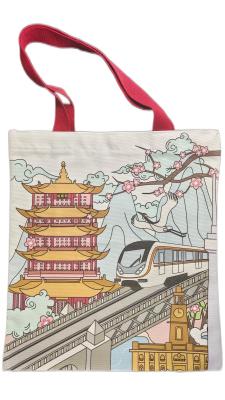 China 14 Oz Digital Color Printing Non-Woven Tote Bag | Custom Promotional Bags with 100% Cotton Handles for sale