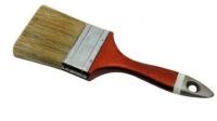 China Double Boiled White Bristle Painting Brush with Plastic Handle - 1
