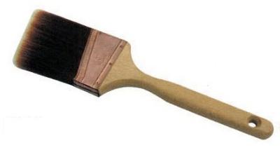 China Tapered PBT Chip Black Bristle Paint Brush with Natural Wood Handle - 1.5
