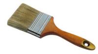 China Short Handle White Bristle House Paint Brush Set 1-3 Inch Wall Painting Brush for sale