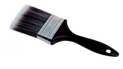 China Tapered Polyester Black Bristle Paint Brush 12mm with 17-23mm Width Range for Industrial Applications for sale