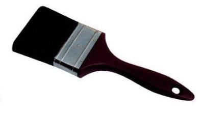 China Customized Plastic Handle Black Bristle Painting Brush 1-4 Inch Sizes for Industrial and Civil Applications for sale