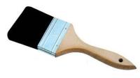 China Double Boiled Black Bristle Painting Brush with Natural Wood Handle - 1