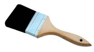 China Double Boiled Black Bristle Painting Brush with Natural Wood Handle - 1
