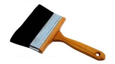 China Black Bristle Painting Brush 6 Inch with Lacquered Wood Handle for Industrial Use for sale
