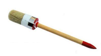 China 20mm Round Chalk Paint Brush with White Bristles and Lacquered Wood Handle for Professional Painting for sale