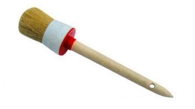 China OEM White Bristle Chalk Paint Brushes with Natural Wood Handle for Furniture and Industrial Applications for sale