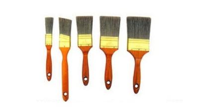 China ODM Medium Size Stain Paint Brush 25mm 3 Inch Bulk - White Bristle & Polyester with Wood Handle for sale