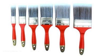 China Tapered Polyester Synthetic Filament Paint Brush 2 Inch Wood Handle Wall Painting Brush for sale