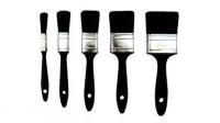 China Small Black Bristle Paint Brush for Walls 12mm 25mm 37mm Plastic Handle for sale