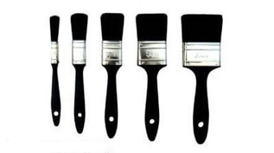 China Small Black Bristle Paint Brush for Walls 12mm 25mm 37mm Plastic Handle for sale