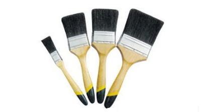 China Industrial Wood Handle Black Bristle Paint Brush 2 Inch for Efficient Painting for sale
