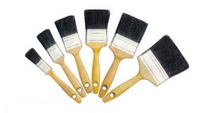 China Bulk 100 Pure Bristle Paint Brush 20mm 30mm 50mm Wood Handle Tin Ferrule for sale