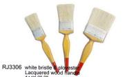 China Plastic Handle Home Paint Brush Double Boiled White Natural Bristle 2 Inch Width for sale