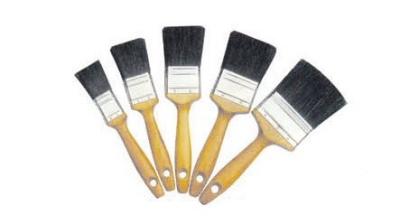China Natural Black Bristle Paint Brush Double Boiled 60mm 80mm with Lacquered Wood Handle for Industrial and DIY Use for sale