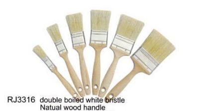 China Lacquered Wood Handle Paint Brush White Pure Bristle 2 Inch 3 Inch Sizes for Water Based Paints for sale