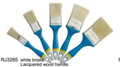 China OEM White Bristle Paint Brush 2 Inch Plastic Handle Tin Plated Ferrule for Water Based Paints for sale