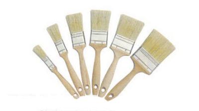 China 3 Inch Double Boiled Natural White Bristle Paint Brush with Wood Handle - 23mm Width 71mm Height Bulk ODM for sale