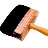 China Black Bristle Paint Brush 4 Inch Lacquered Wood Handle Tin Plated Ferrule for All Paints for sale