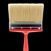 China Synthetic Fiber Bristle Paint Brush 6 Inch Handle for Wood Walls Industrial Painting for sale