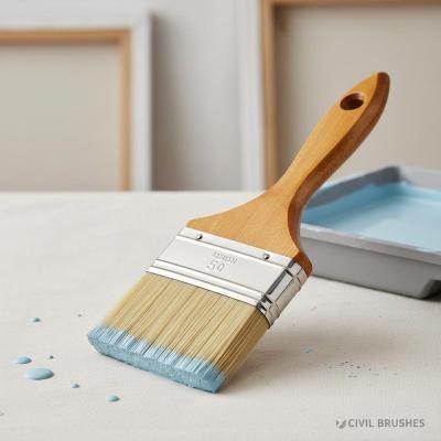 China Medium Synthetic Filament Brush with Aluminum Ferrule White Bristle for Industrial Cleaning for sale