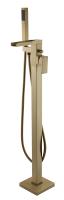 China Modern Floor Standing Bath Taps Brass Chrome / Brushed Gold Finish for sale