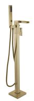 China Modern Floor Standing Bath Taps Brass Chrome / Brushed Gold Finish for sale